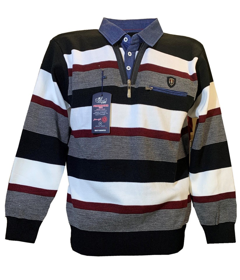 Herren 2 in 1 Optik Pullover, Pullover mit Hemdkragen, Hemd Shirt Pulli ...