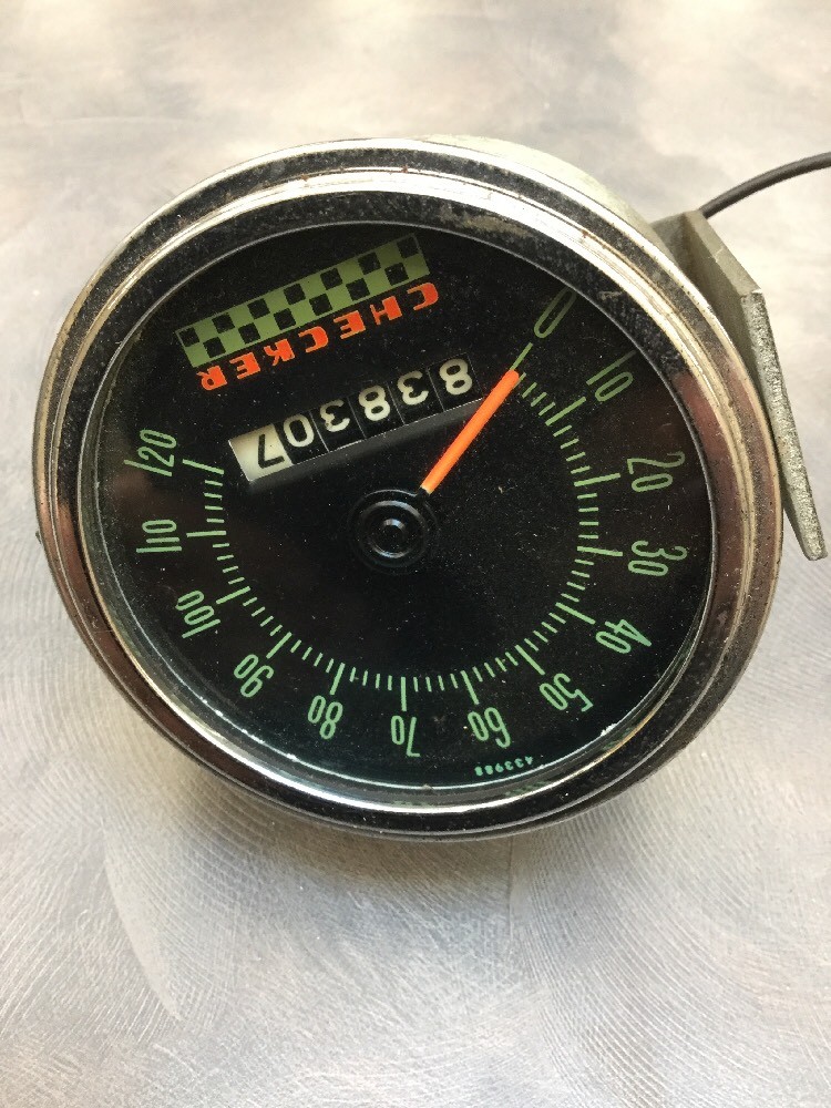 OLD CHECKER CAB 120 Mph SPEEDOMETER VINTAGE DASH STEWART WARNER RAT ROD ...