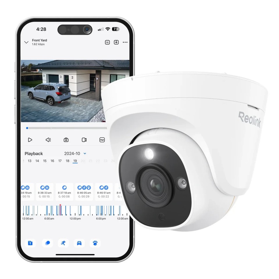 Reolink 16 Channel 4TB NVR + 8 4K+ (12MP) Wired Dome Camera Security ...