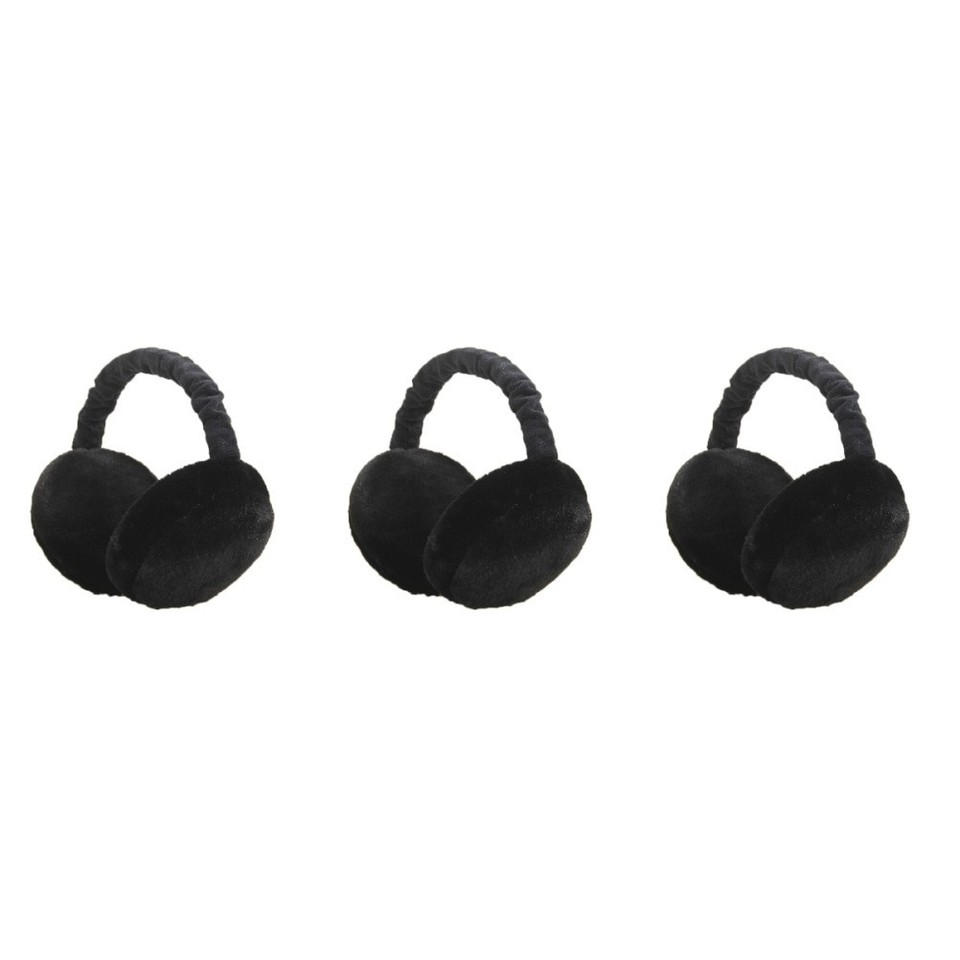 3pcs Foldable Earmuffs Ear Warmers Unisex Winter Warm Ear Covers (Black ...