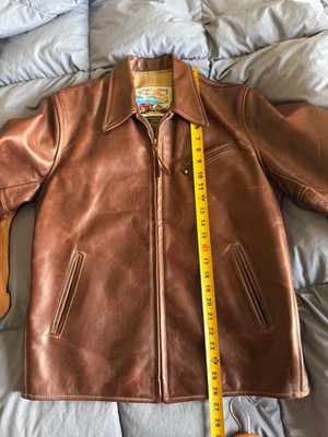 Aero Premier 1930's Half Belt Brown Leather Horween Chromexcel Jacket ...