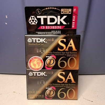 TDK SA 60 High Bias Type II Blank Tape 2 Pack Cassette - New / Sealed ...