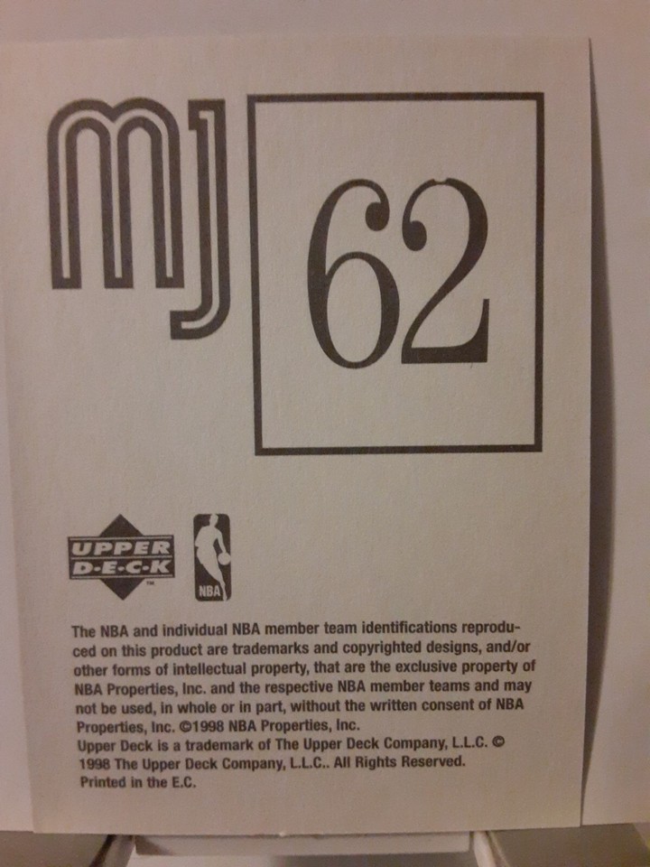 1998-99 Upper Deck MJ Sticker Collection Michael Jordan #MJ62 | eBay