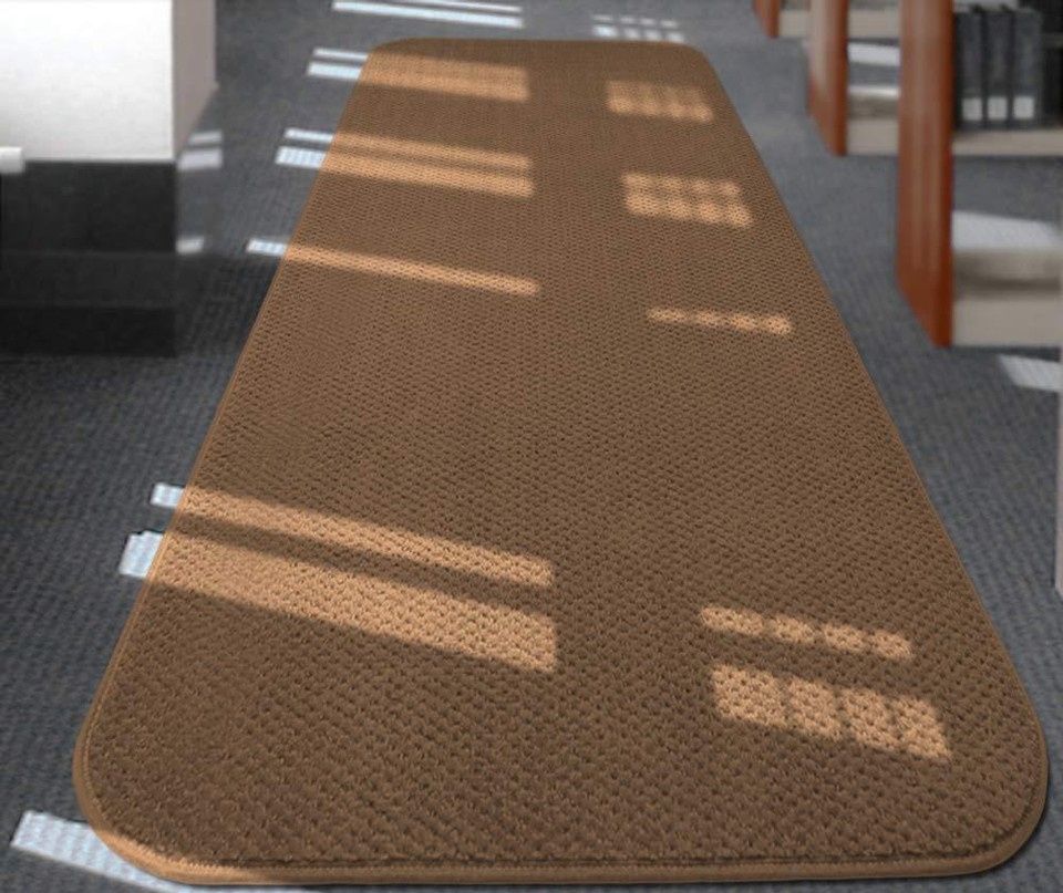 6 ft x 27 in SKID-RESISTANT Carpet Runner TOFFEE BROWN hall area rug ...