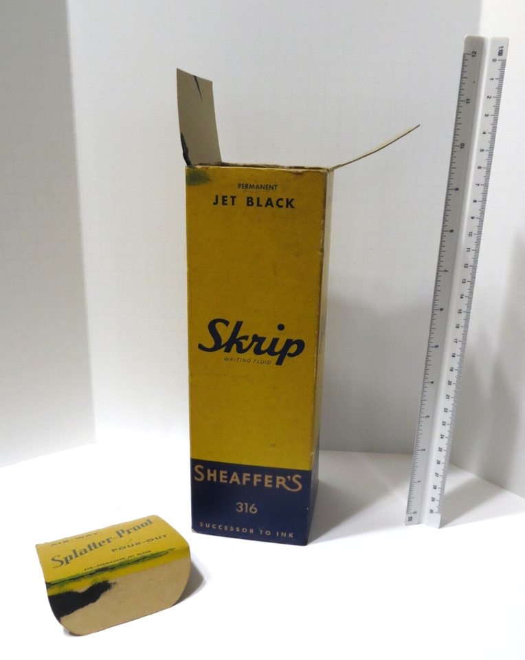 Sheaffer's Skrip Writing Ink Fluid Refill Large Glass Bottle Bakelite ...