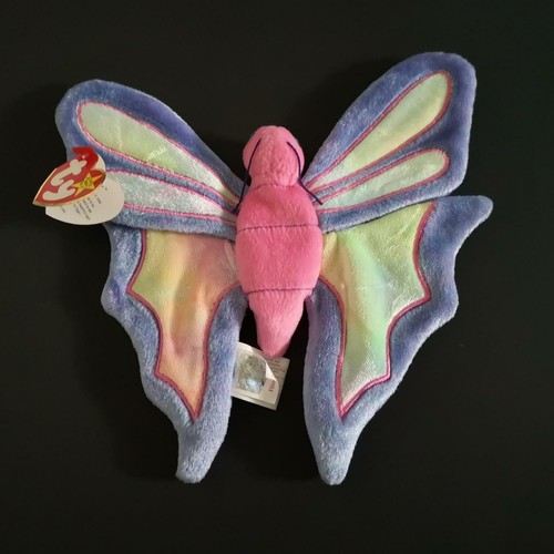 Retired TY Original Beanie Baby Babies "Flitter" TAG Tie Dye Butterfly ...