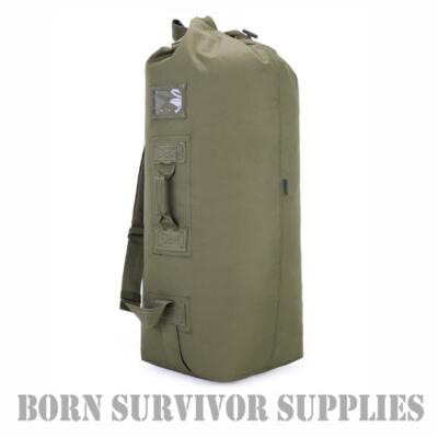 KOMBAT UK ARMY STYLE KIT BAG - 75L Heavy Duty Green Military Duffle ...