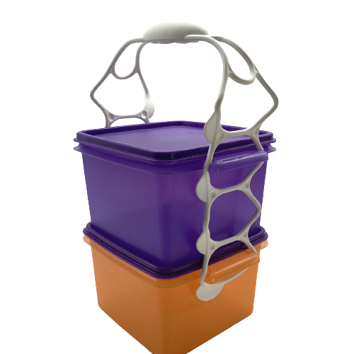 Tupperware QUARTET Square-A-Way 2 Deep Containers w/ CARIOLIER 7-cup ...