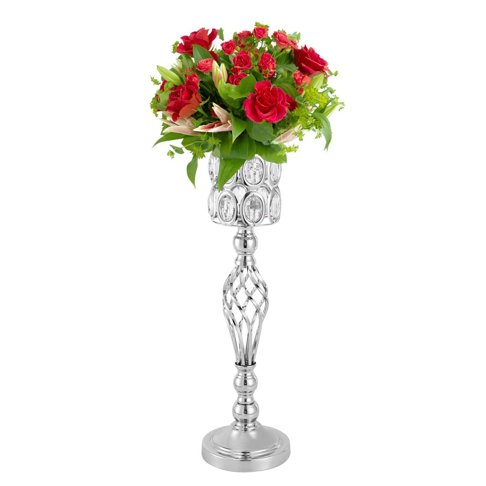 10Pcs Metal Wedding Table Centerpieces Crystal Flower Vase Stand Party ...
