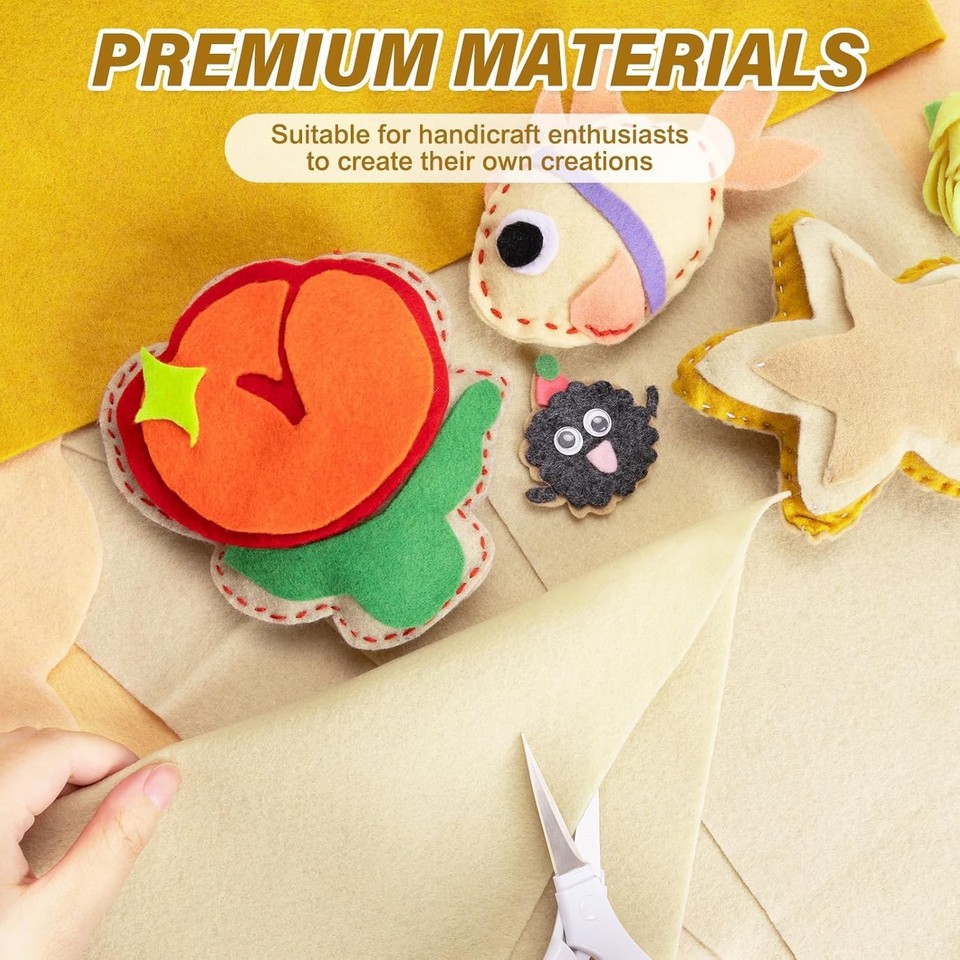 13 Pc Premium Felt Fabric Sheets 8"x35" Khaki 1.4mm Thick for Crafts ...