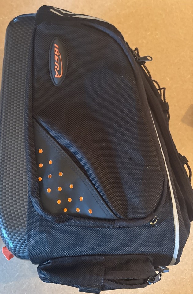 Ibera Bike Trunk Bag & Rack- PakRak Clip-On Quick-Release Bicycle Commuter Bag | eBay