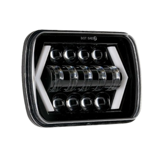 Pair 5x7" 7x6'' Rectangle LED Headlights H4 Hi/Lo For Ford F-150 F-250 ...