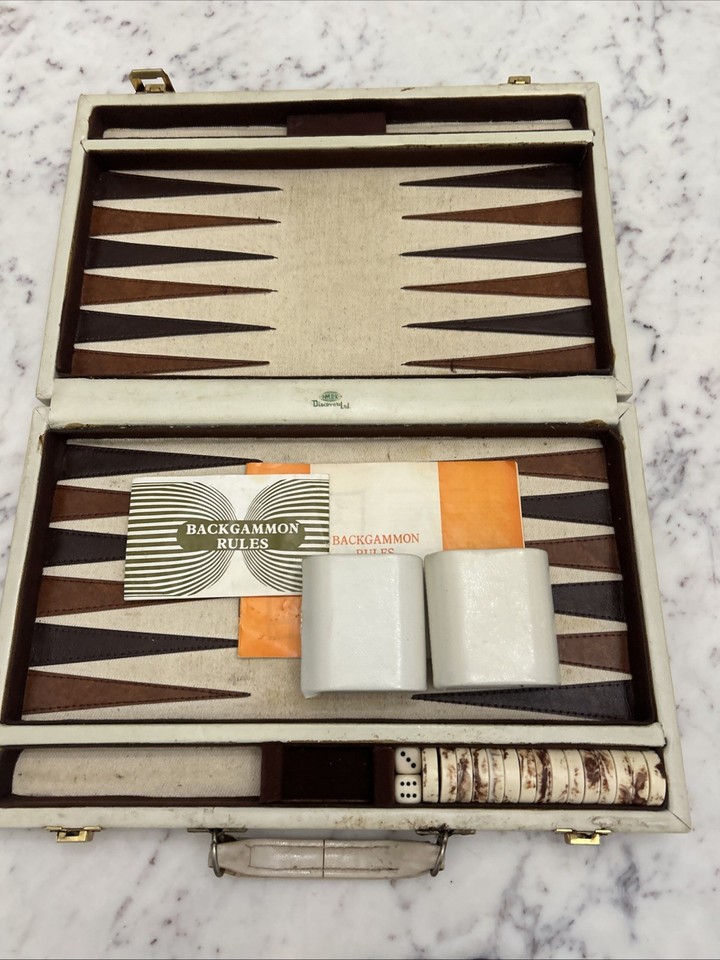 Vtg Backgammon Set Marbled Chocolate and Ivory Color Swirl Bakelite Complete | eBay