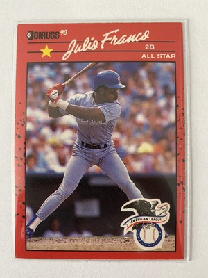 Julio Franco Quadruple ERROR Donruss 1990 Baseball Card 701 | eBay