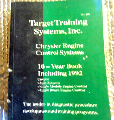 Target Training Systems Inc Manual Chrysler Engines Control System 10 Year 1992 | eBay
