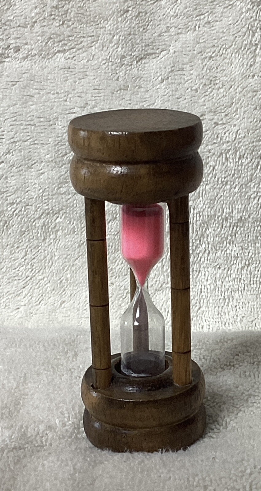 VTG Wooden Hourglass Timer With Pink Sand-VGC | eBay