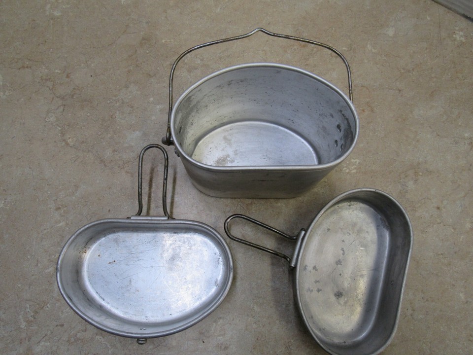 Post WW2 Italian Mess Kit M54 3 Piece Aluminum Original | eBay