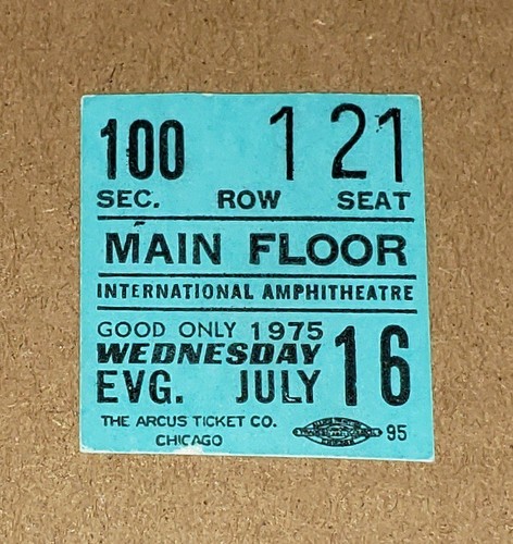 BLACK SABBATH ULTRA RARE 1975 FRONT ROW CENTER CHICAGO TICKET STUB MINT ...