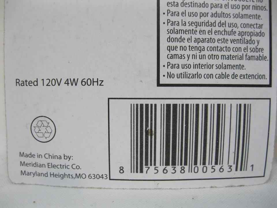 Meridian Night Light Bulbs Candelabra Base 120V 4W 8 Bulbs | eBay