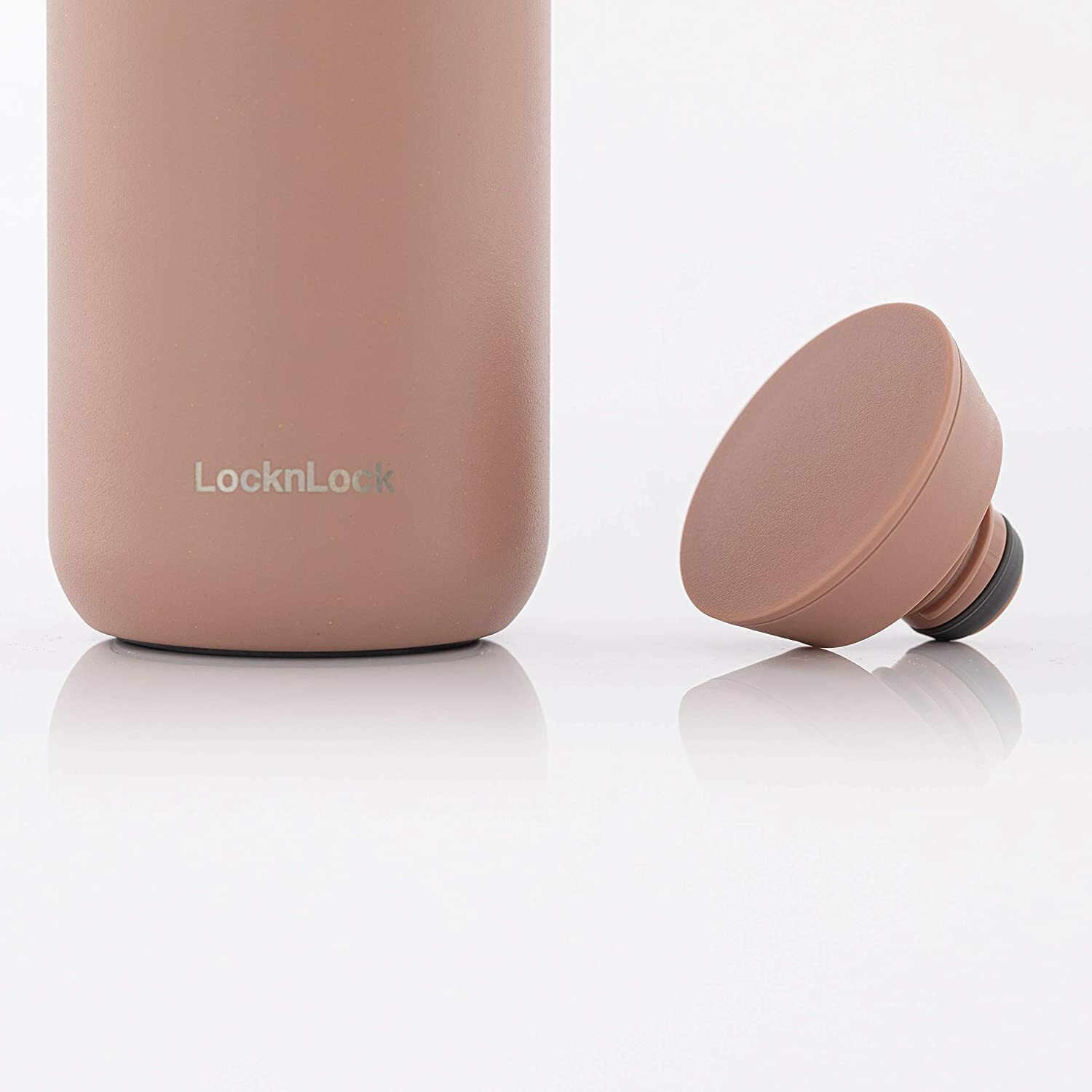 LocknLock Metro Tumbler Double Cap S/S Bottle w/ Hand Strap 24oz, Pink ...