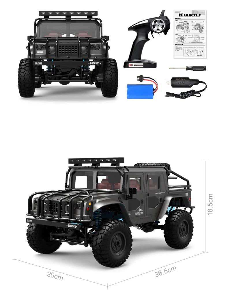 4WD RC Car Jeep Hummer H1 Hurtle Model Q121 Climbing off Road LED Toy 1:12 Scale | eBay