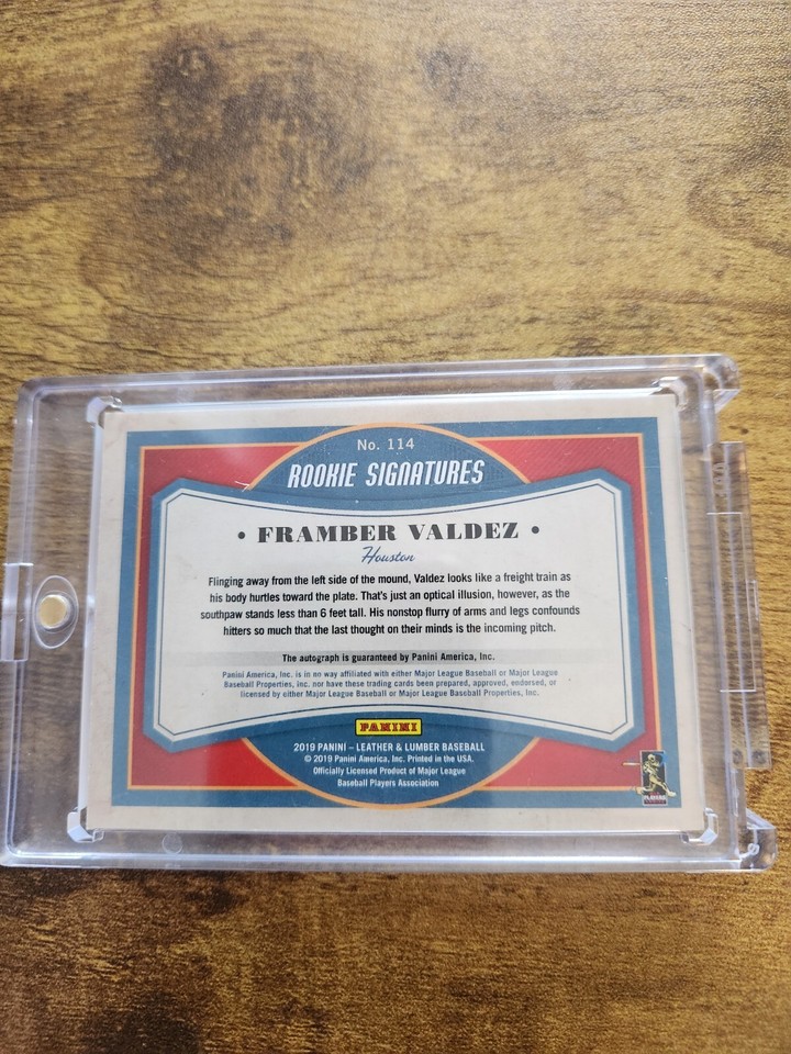 Framber Valdez Auto Rookie Patch /99 2019 Panini Leather & Lumber | eBay