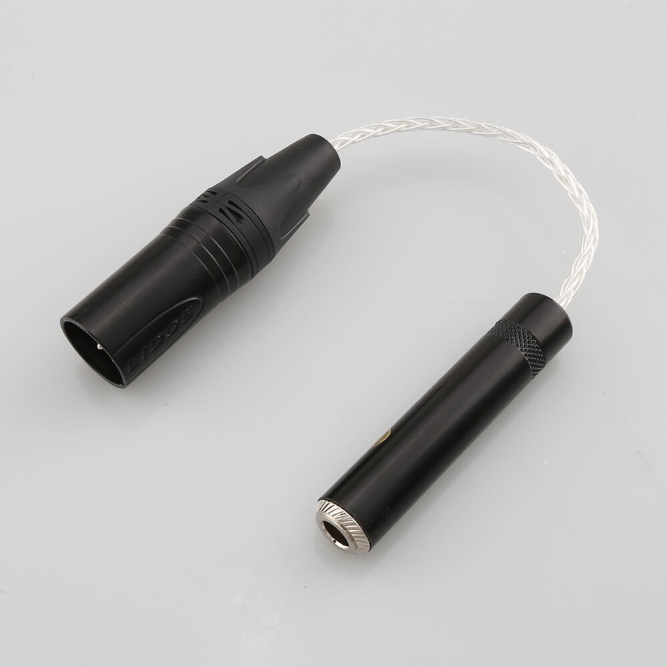 7N OCC Silver Plated 4Pin XLR Male to 6.35mm Female Audio Adapter ...