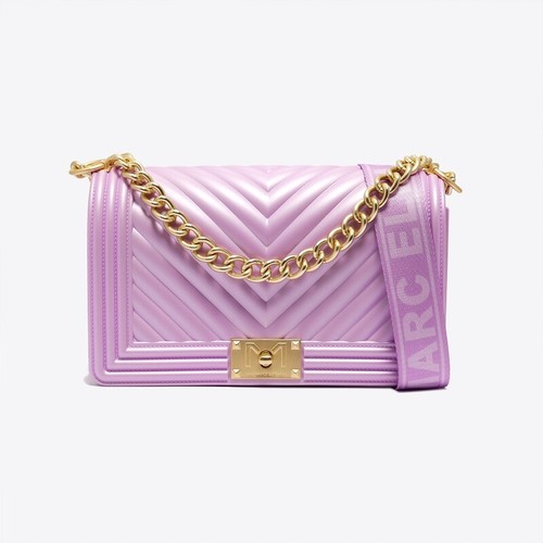 Bag with Shoulder Strap Woman MARC ELLIS Flat M Orchid Bouquet/Off Gold ...