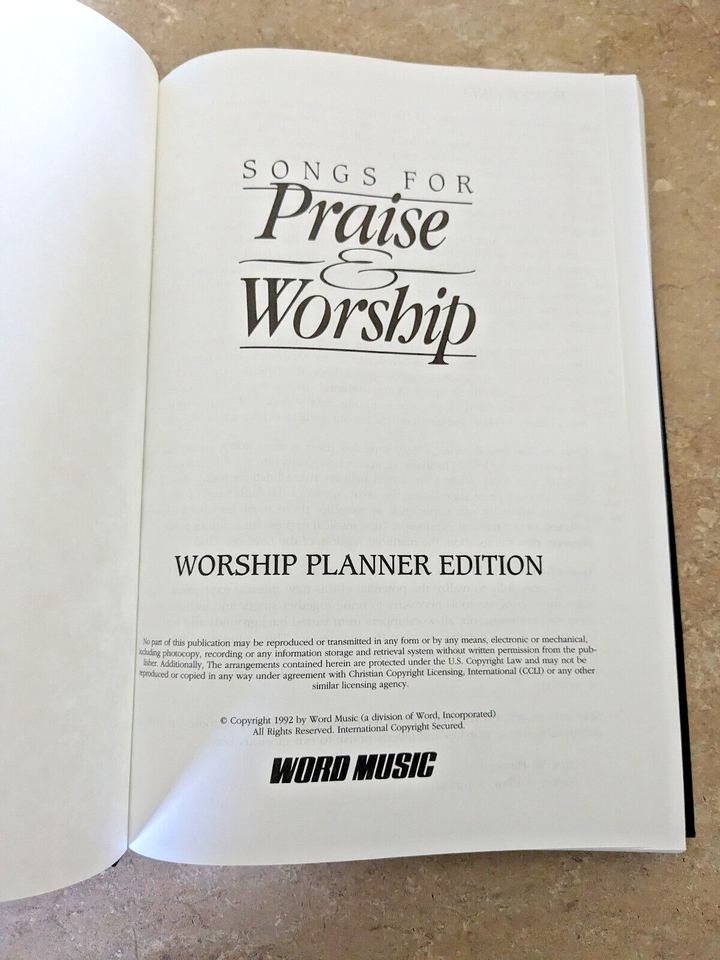 Songs for Praise & Worship Hymnal --Worship Planner Edition, HB 1992 FAST SHIPPI | eBay