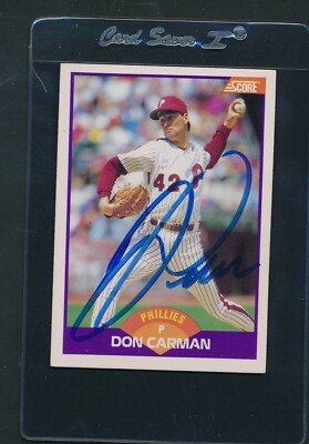 1989 Score #222 Don Carman Phillies Signed Auto *C4609 | eBay