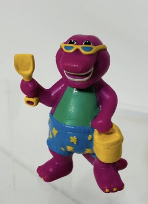 1993 Sun Beach Barney Shovel Pail Swimsuit 2.5" PVC Action Figure ...