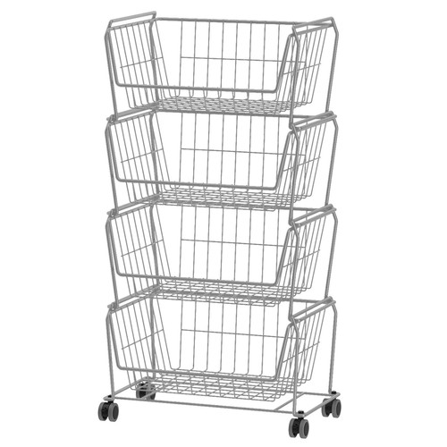 Stackable Metal Storage Carts, Dual Use Shelf for Kitchen Fruit ...
