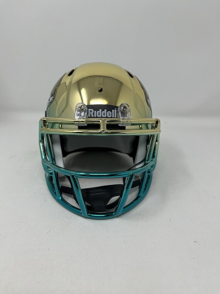 Jaguars custom 2 tone CHROME riddell mini helmet | eBay