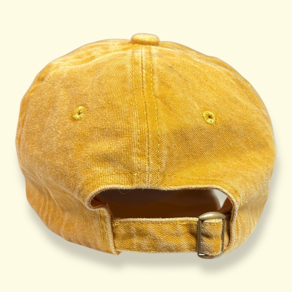 Italy Embroidered Dad Hat Distressed Yellow Adjustable Cap | eBay