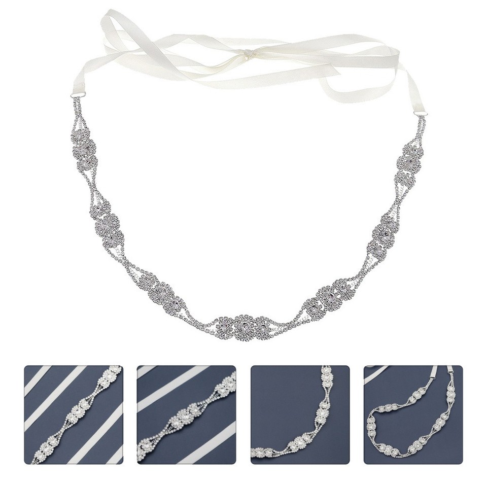 1Pc Vintage Ribbon Rhinestone Waist Band Women Sash Belt Elegant Dress ...