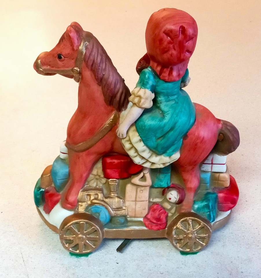 Vintage ENESCO RARE 1987 Doll on Horse Music Box in Original Box | eBay
