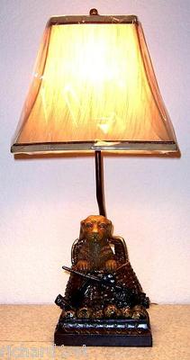 Table Lamp Sportsman Gunner Pup Hunting rustic decor 60 watt NEW | eBay