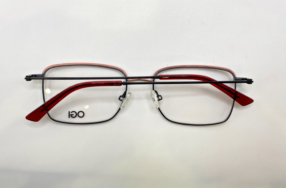 OGI Evolution 4329/1146 Red Black Rectangle Metal Eyeglasses Frame 52 ...