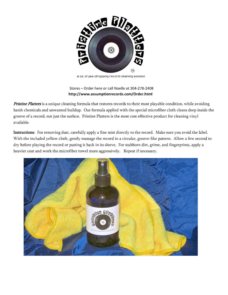 PRISTINE PLATTERS - RECORD CLEANING SOLUTION & CLOTH- Vinyl LP cleaning ...
