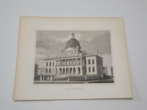 State House Boston Massachusetts c. 1846 Engraving (219) | eBay