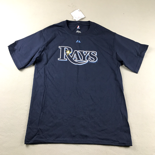 Tampa Bay Rays Shirt Mens Medium Blue Majestic MLB Baseball Short ...