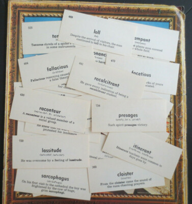 24 Flash Cards WORDS Definitions Vintage Junk Journal Scrapbook Craft ...