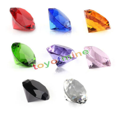 30mm Amber Crystal Diamond Shape Paperweight Gem Display Ornament | eBay