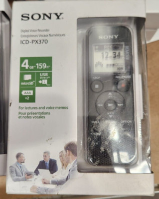 Sony PX Series Digital Voice Recorder 4GB (ICD-PX370) 2706075 open box ...