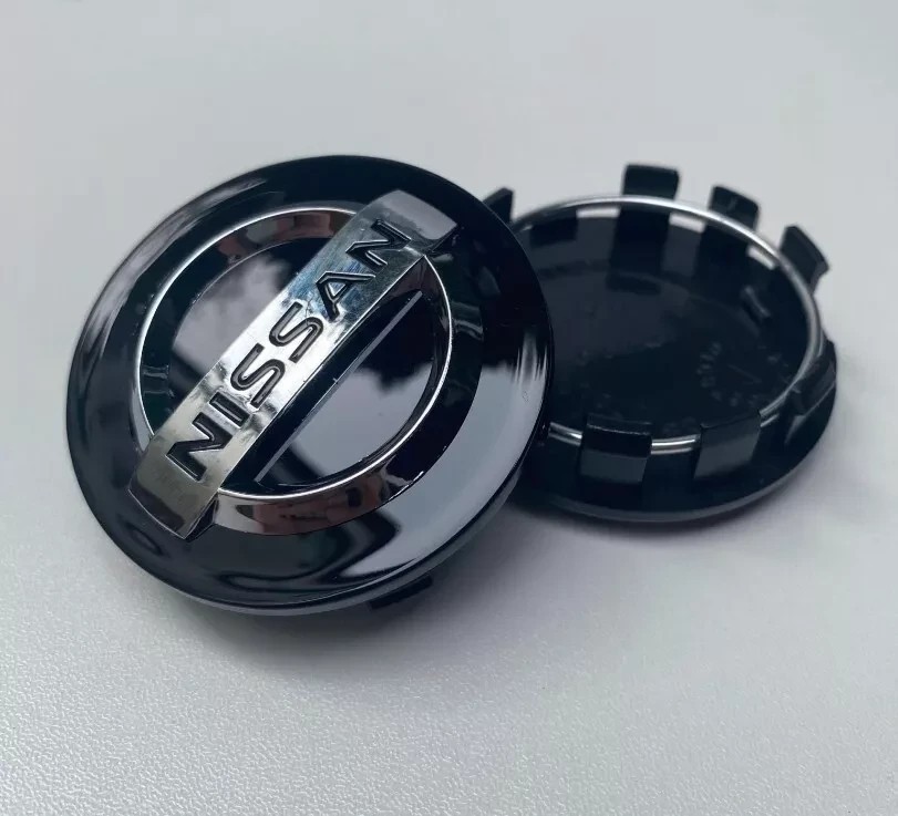 x4 Silver/Black 54mm Plastic Nissan Centre Wheel Alloy Caps Cheapest on ...