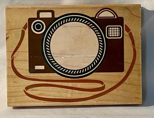 Large Rubber Stamp on Wood Scrapbooking Camera Frame Photograph Posh ...