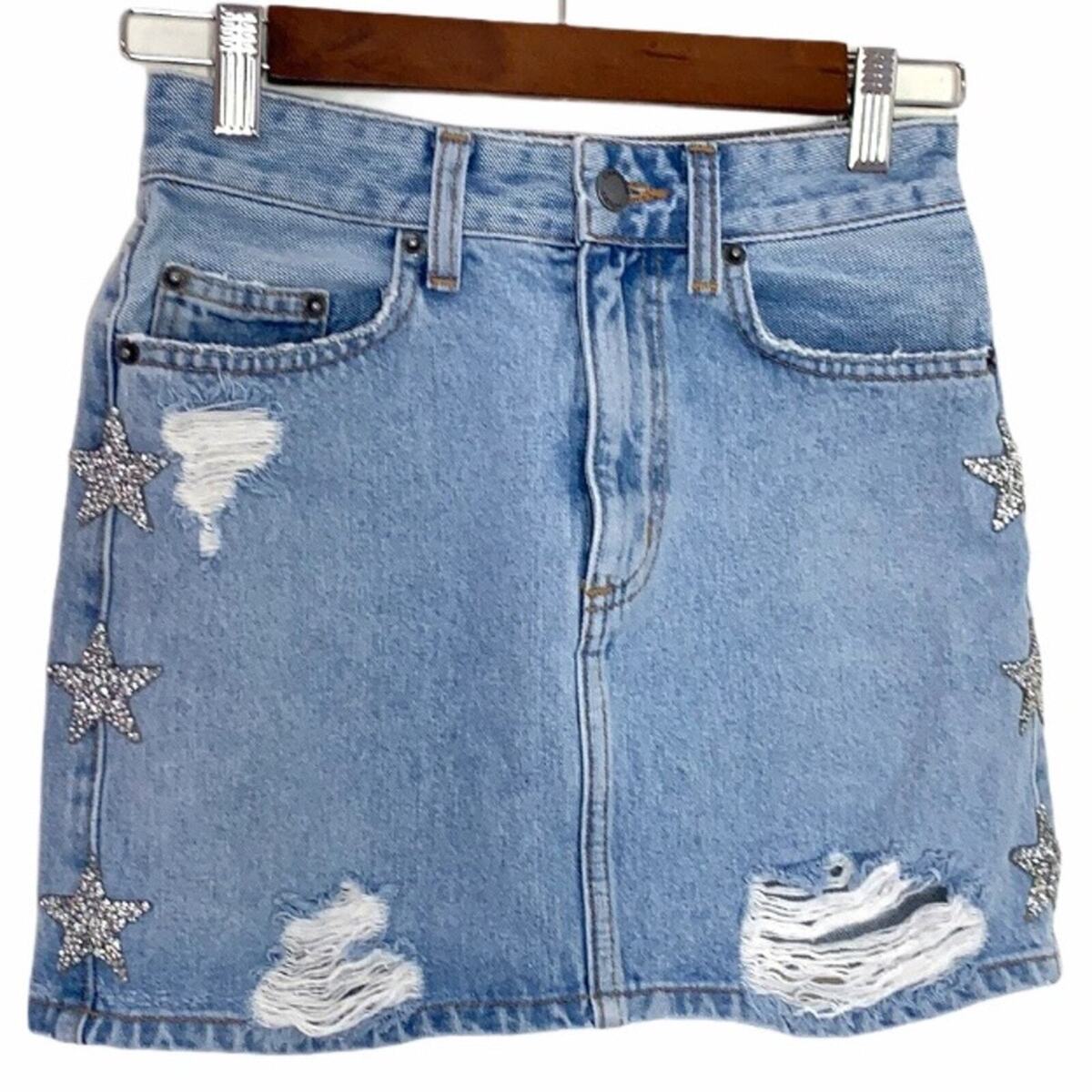 Carmax Rhinestone Star Distressed Jean Skirt Size 24 | eBay Carmax Rhinestone Star Distressed Jean Skirt Size 24 | eBay
