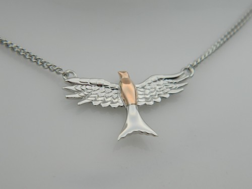 Welsh Clogau Sterling Silver & 9ct Rose Gold Red Kite Necklace | eBay UK