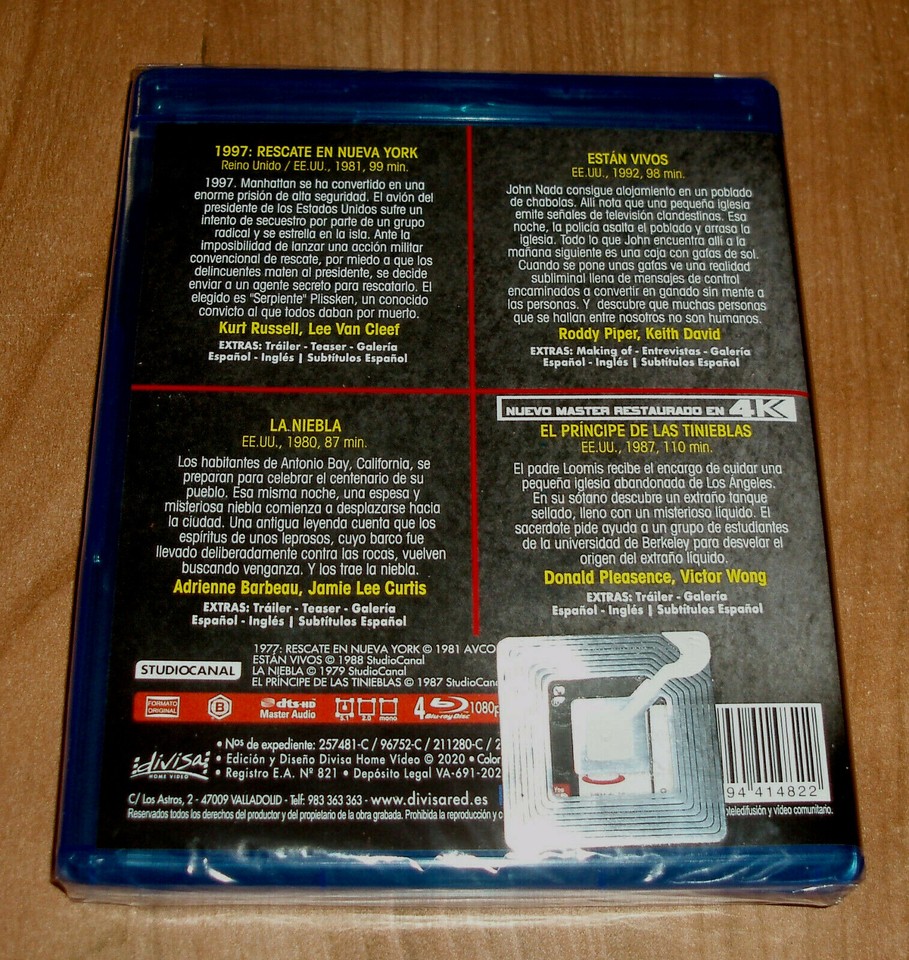 John Carpenter 4 Films Blu-Ray (Le Prince des Ténèbres) Neuf Scellé | eBay