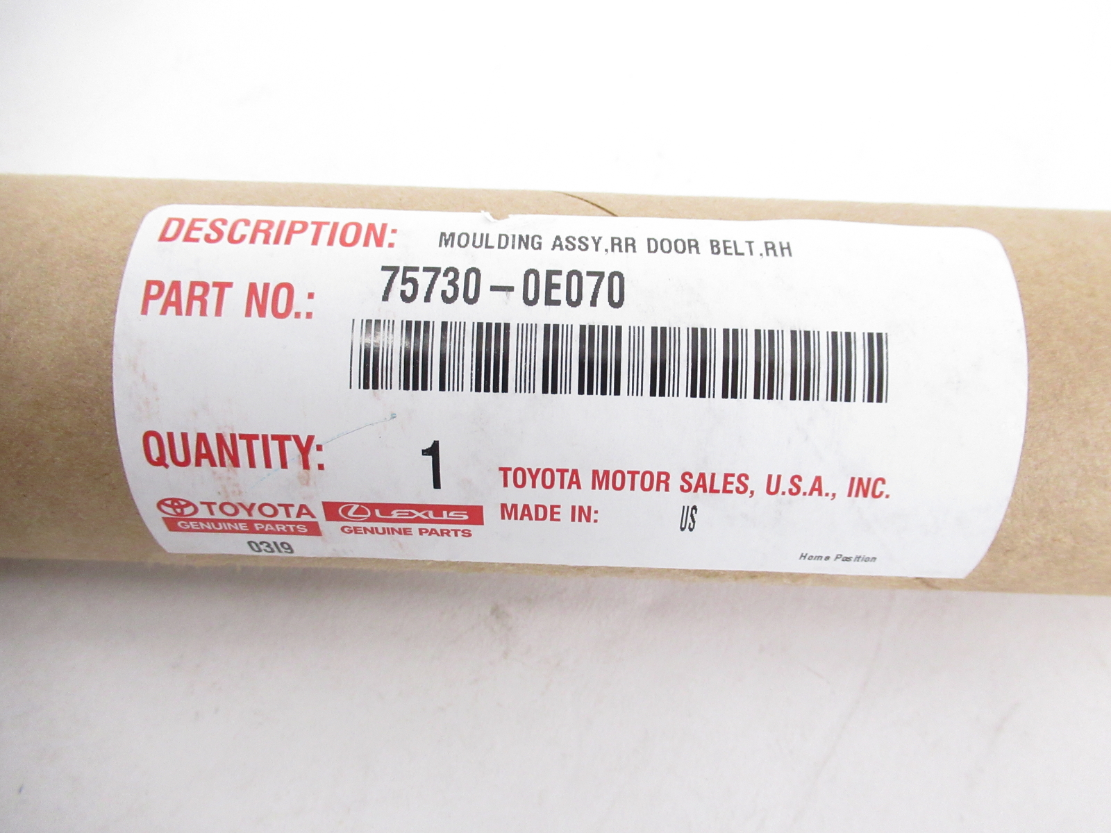 Genuine Toyota 75730-0E070 Passenger RH Rear Belt Molding Sweep 14-19 ...